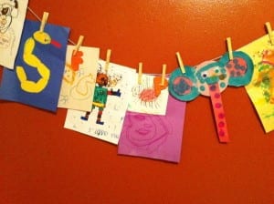 DIY Art Display Using Clothes Pins - Modern Day Moms
