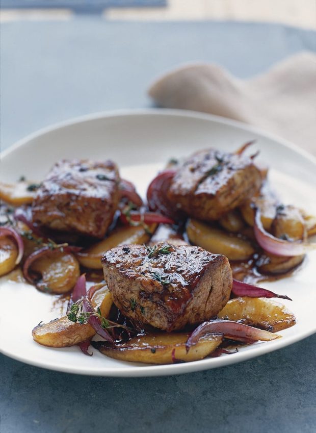 Glazed Pork Tenderloin with Pear and Thyme - Modern Day Moms
