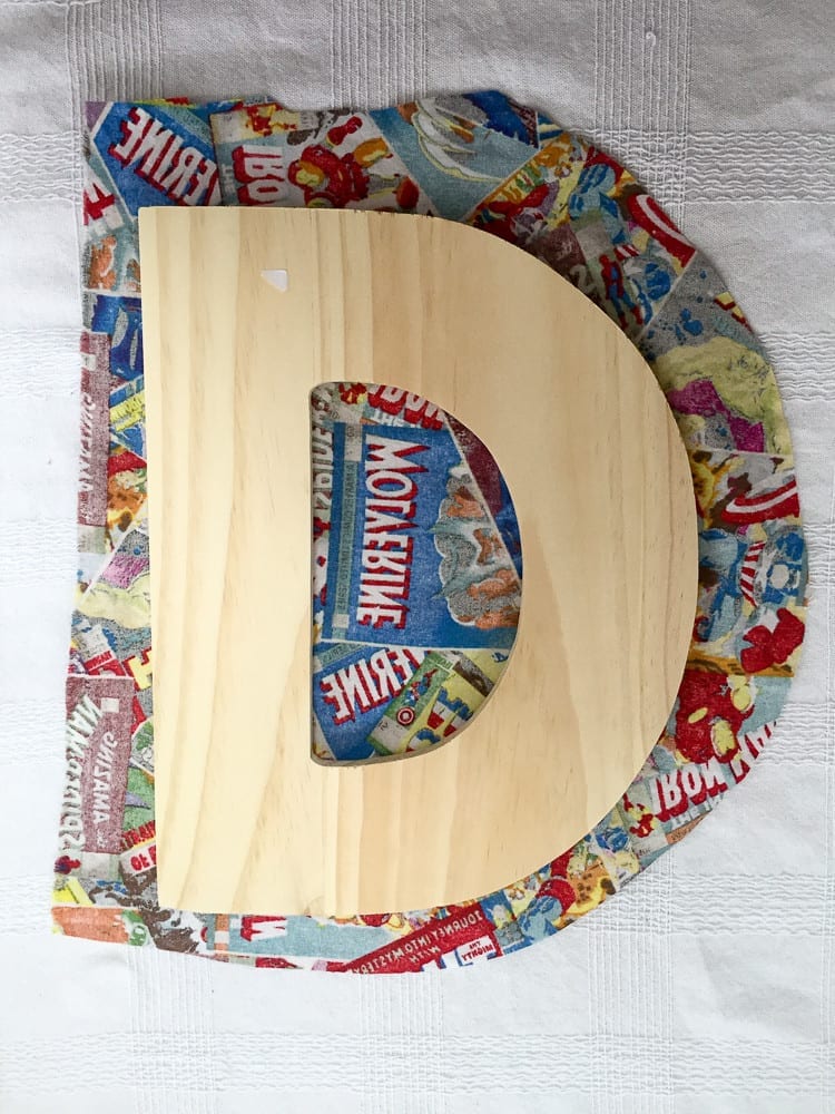 DIY Fabric Covered Light Plate And Letter - Modern Day Moms